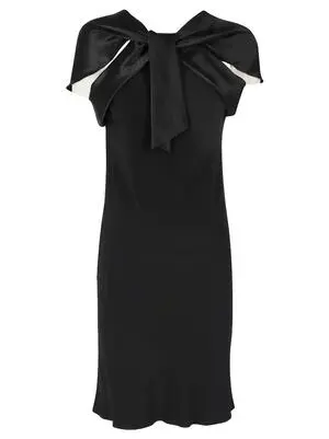 ALBERTA FERRETTI Bow-detail Satin-finish Mini Dress