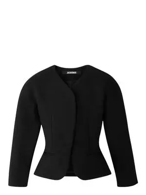 Jacquemus V-neck Sculptural Jacket - Black