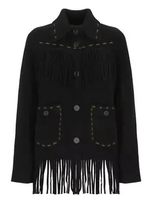 GUEST IN RESIDENCE Fringe-trimmed Whipstitch Jacket