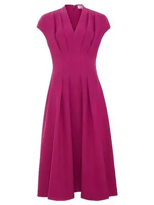 PHASE EIGHT Hanna Cap-sleeve Stretch-woven Midi Dress - Fuchsia