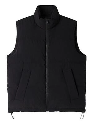 Sandro Zipped Funnel-neck Stretch-woven Gilet - Black