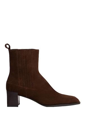 Sandro Metal-toe Suede Ankle Boots - Brown