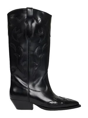 Sandro Western Knee-high Leather Boots - Black