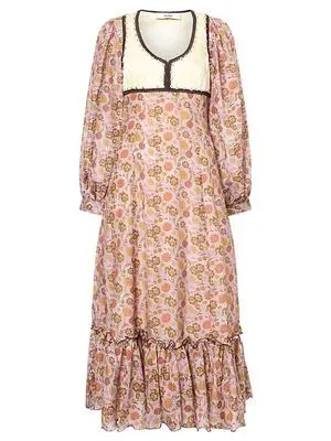 SIEDRES Serica Contrast-panel Woven Maxi Dress - Multi