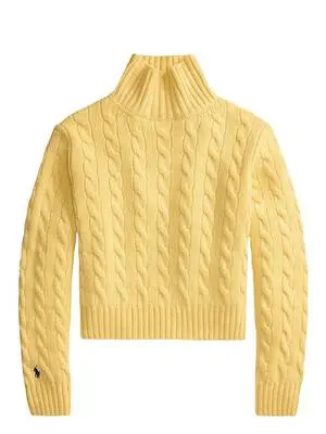 Polo Ralph Lauren Cable-knit High-neck Wool And Cashmere Jumper - Fall Yellow
