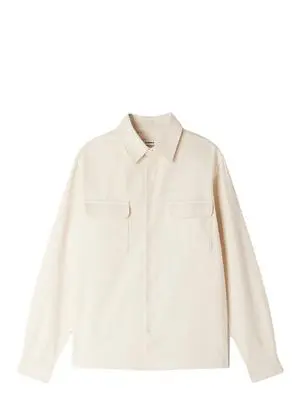 Sandro Flannel Long-sleeve Cotton Shirt - Ecru