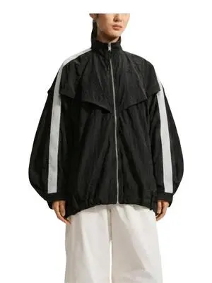 Nike Wide Lantern Cut Track Jacket Asia Sizing 'black Sail - Black/sail