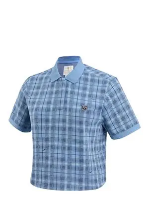 Nike Fairway Fresh Dri-fit Check Golf Collared Shirt 'work Blue White - Work Blue/white