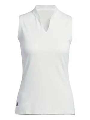 Adidas Ultimate365 Textured Sleeveless Polo Shirt Asia Sizing 'beige - Ivory