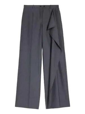 JIL SANDER Fil-à-fil Wool Trousers - Grey