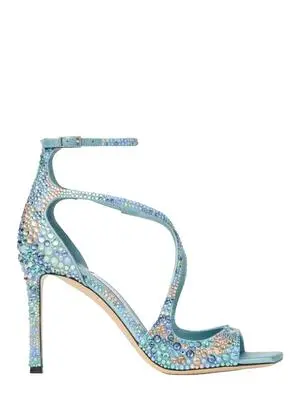 JIMMY CHOO Azia 95 Crystal-embellished Sandals - Blue