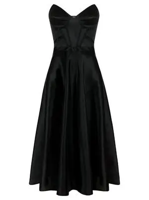 Elisabetta Franchi Dress In Gazar Fabric - Black