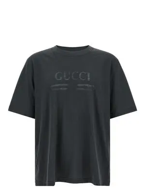 Gucci Incrocio Gg' Devoré T-shirt - Gray