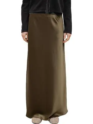LESET Barb Bias Ankle Skirt - Olive