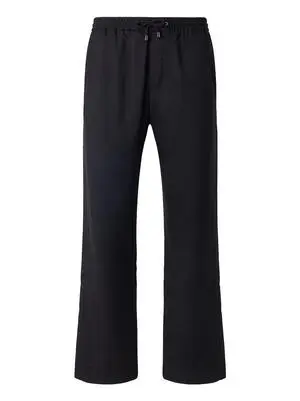 GOD'S TRUE CASHMERE Straight-leg Cashmere-twill Drawstring Trousers - Black