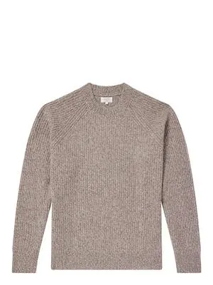 Hartford Marl Wool And Cashmere-blend Crewneck Sweater - Brown
