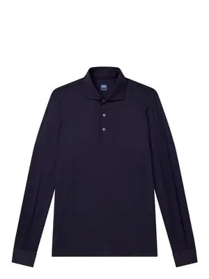 Fedeli Helium Wool-jersey Polo Shirt - Navy