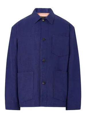 Visvim Baker Textured Wool And Linen-blend Jacket - Blue