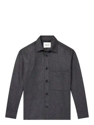 NN07 NN07 - Freddy Herringbone Wool-Blend Shirt - Men - Gray - S