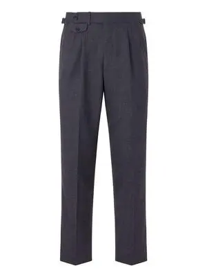 Dunhill Straight-leg Wool And Cashmere-blend Suit Trousers - Gray