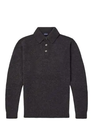 Thom Sweeney Cashmere And Silk-blend Polo Shirt - Gray