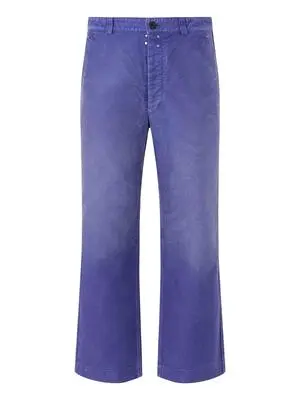 Auralee Auralee - Straight-Leg Garment-Dyed Cotton-Moleskin Trousers - Men - Blue - 3 Navy