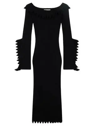 BLUMARINE Ruffled Off-the-shoulder Midi Dress