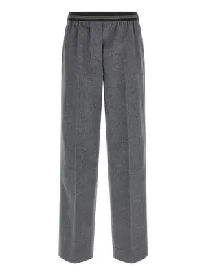 Miu Miu Velour Wool Pants - Gray