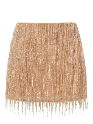 Aje Glisten Embellished Mini Skirt - Gold