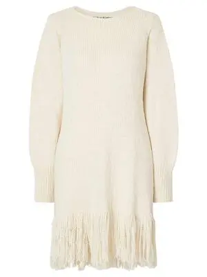 Alix Of Bohemia Renny Fringed Cotton Mini Dress - Off-white