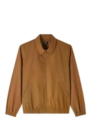 A.p.c. Gilbert Logo-embroidered Zip-up Jacket Brown