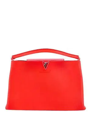 LOUIS VUITTON Capucines Bag Leather Mm Satchel - Red