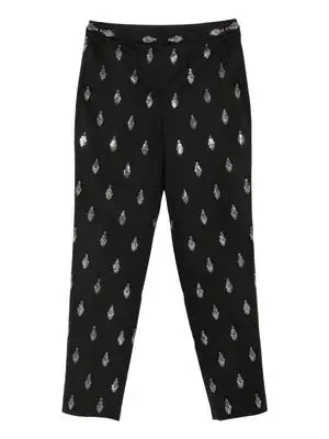GENNY Rhinestone-embellished Tailored Trousers - Black