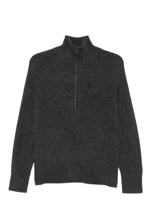 ALPHA STUDIO Quarter-zip Knitted Sweater