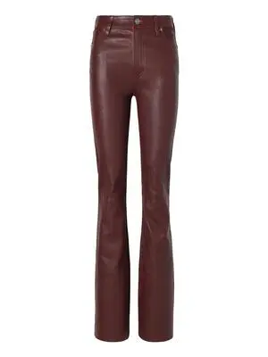FRAME The Leather Reboot High-rise Flared Pants - Brick