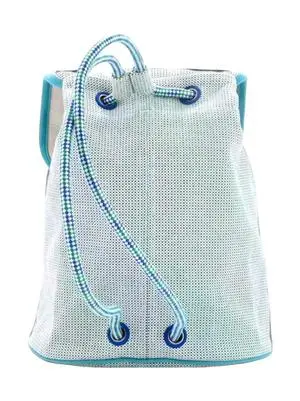 Hermès Les Cabanes Embroidered Toile Backpack - Blue