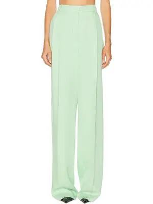 TOM FORD High Waist Wide Leg Pleated Pant In Mint - Pale Mint