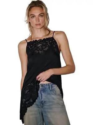 Free People Sweet Heirloom Shapeless Cami - Black