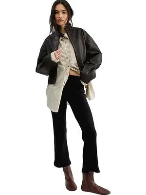 Donni. DONNI. The Sweater Rib Kick Flare Pants Jet