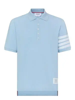 Thom Browne Cotton Polo Shirt - Sky Blue