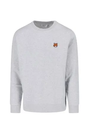 Maison Kitsuné Fox Head Cotton Sweatshirt - Grey