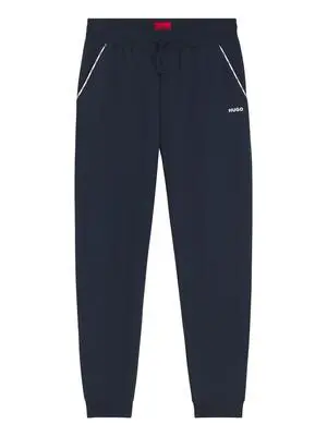 HUGO Cotton-blend Cuffed Sweatpants With Logo Piping