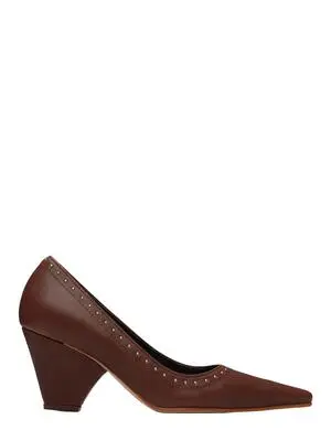 OPEN YY Mini Stud High Heels - Brown