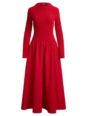 Polo Ralph Lauren Cable-knit Maxi Dress - Red