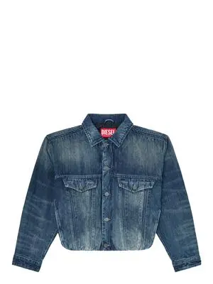 DIESEL® Elasticated Trucker Denim Jacket - Medium Blue