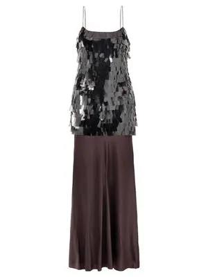 Staud Paillette-embellished Satin Maxi Dress - No