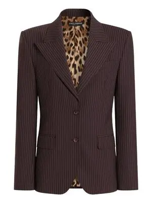 Dolce & Gabbana Linda Single-breasted Jacket In Pinstripe Wool - Multi-color
