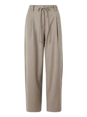 ST. AGNI Pleated Wool-blend Barrel-leg Pants - No