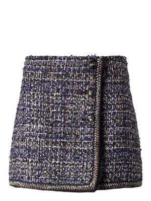Etro Wrap Button Tweed Mini Skirt - No