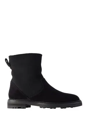 Manolo Blahnik Suede Ankle Boots - Black